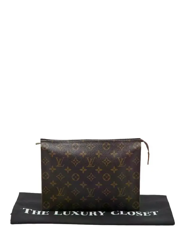 LOUIS VUITTON Monogram Canvas Toiletry Clutch Bag - Brown