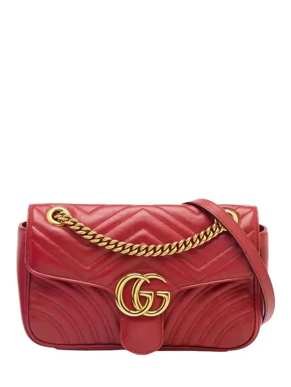Gucci Gg Marmont Matelassé Cross Body Bag - Red