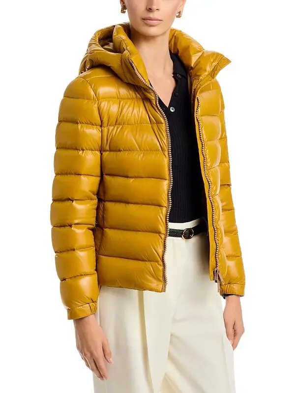 Herno Quilted Down Puffer Jacket With Hood - Yellow