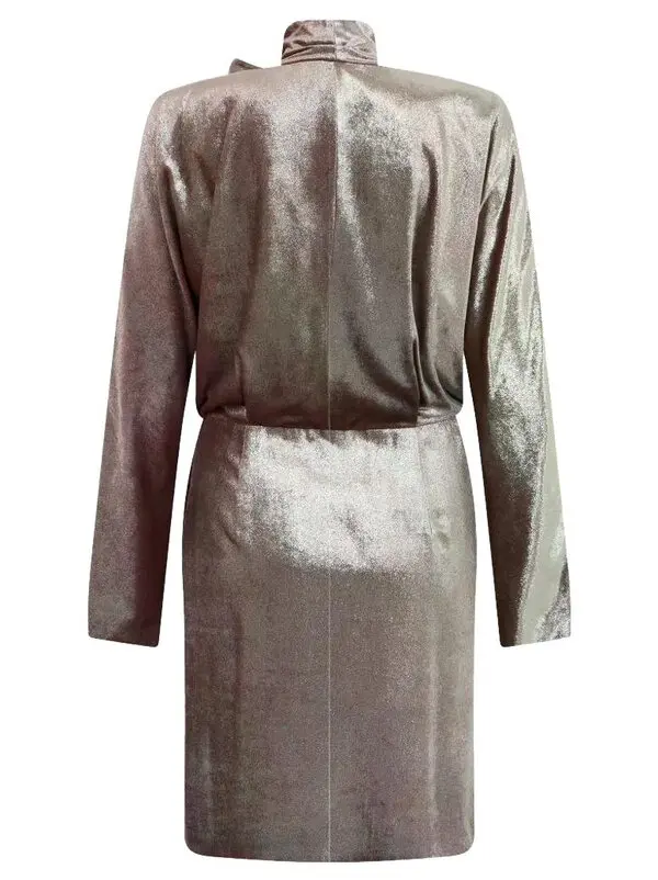 Alberta Ferretti Bow Detail Velvet Mini Dress - Brown