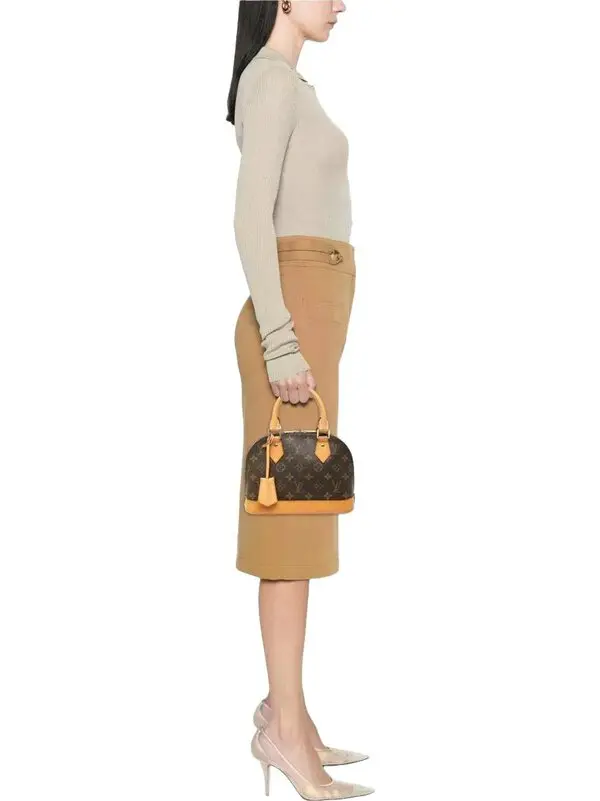 LOUIS VUITTON Monogram Alma Bb Satchel - Brown