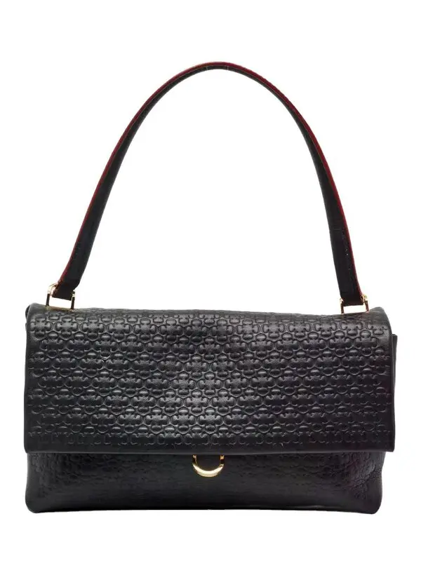 Carolina Herrera Camelot Monogram Embossed Tote Bag - Black