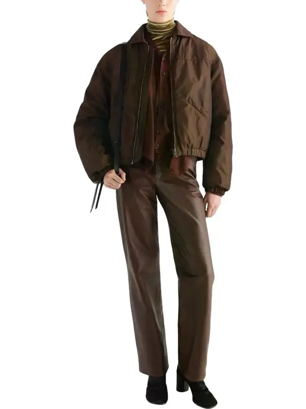 LEMAIRE Quilted Blouson In Water-repellent Canvas - Brown