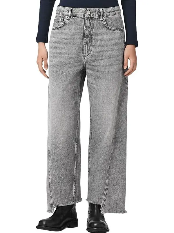 ALLSAINTS Fox Mid Rise Step Hem Jeans - Washed Grey