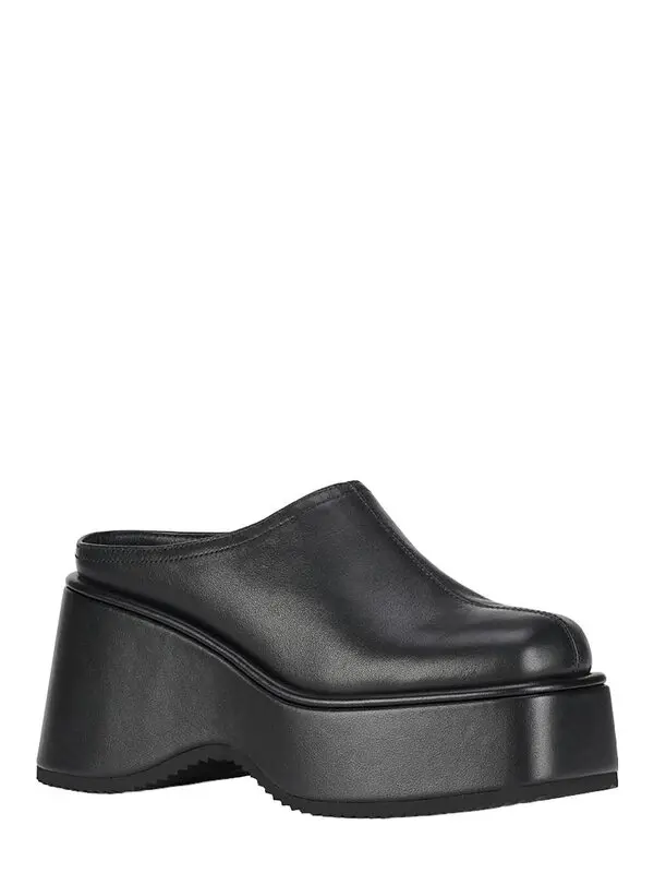Jeffrey Campbell Waveform Leather Platform Mules - Black