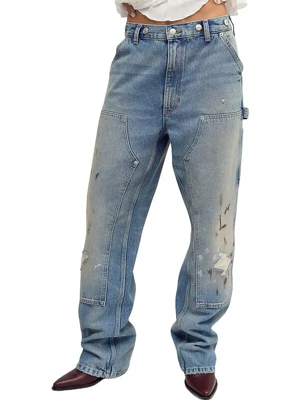 Free People Emily Cotton Carpenter Jeans - Ubi