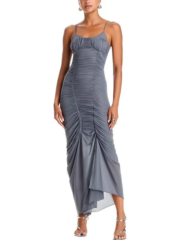 MAYGEL CORONEL Ruched High-low Dress - Cromo