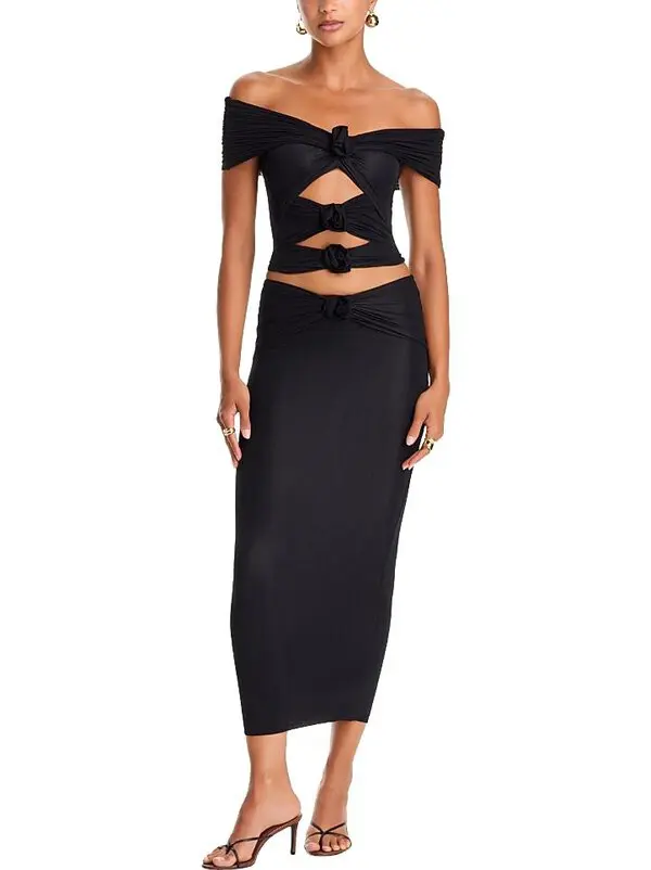 MAYGEL CORONEL Ruched Cutout Set - Basalto
