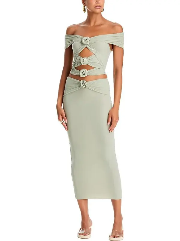 MAYGEL CORONEL Ruched Cutout Set - Sage