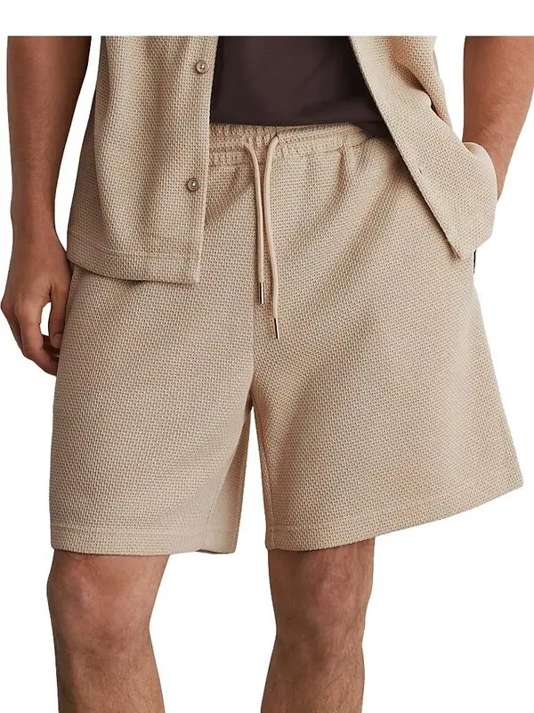 REISS Elijah Textured Shorts - Stone