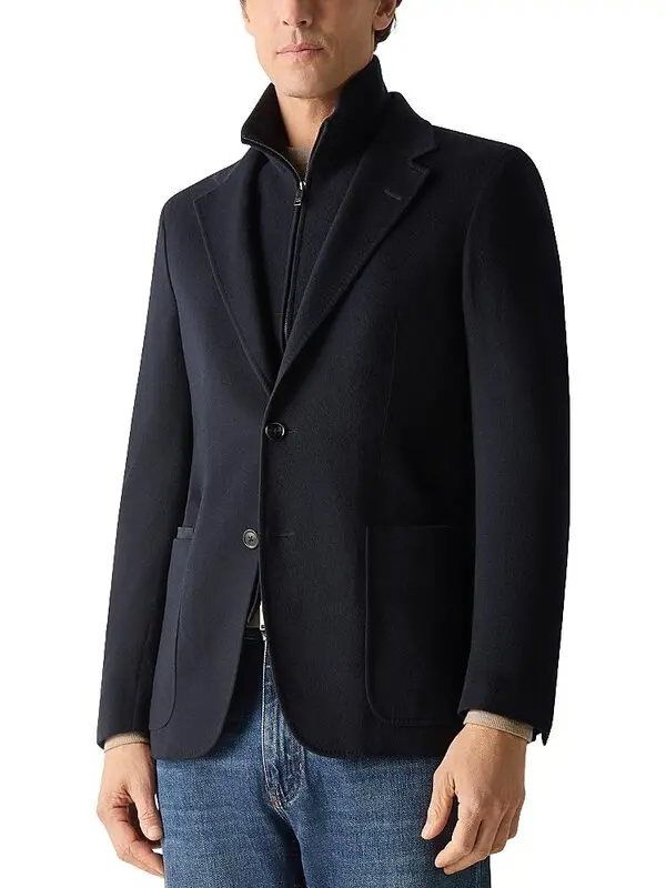 Zegna Oasi Knit Cashmere Jacket - Navy Blue