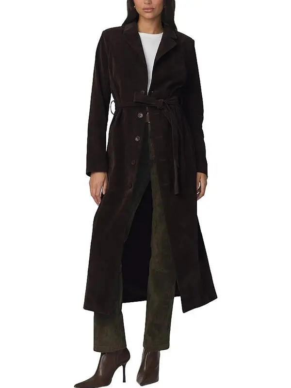 Joe's Jeans The Faux Suede Long Coat - Dark Chocolate