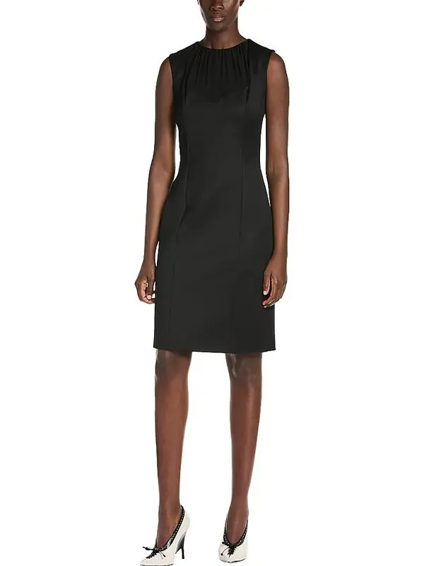 Alexander McQueen Sleeveless Wool Sheath Dress - Black