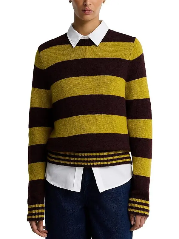 Barbour Woodhouse Wool Blend Striped Sweater - Fig Multi
