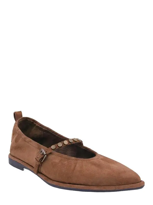 Ash Bella Studded Mary Jane Flats - Chestnut