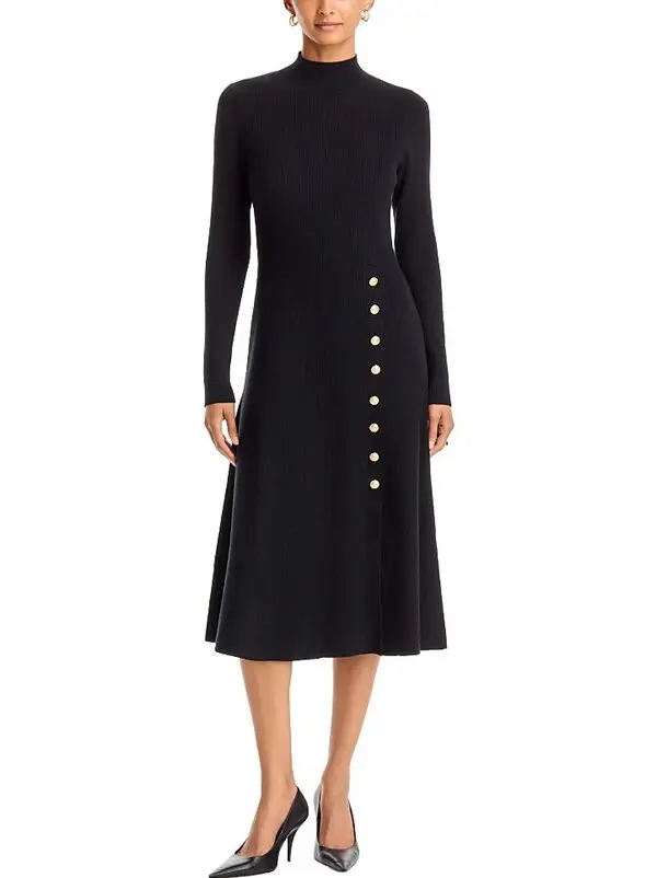 Elie Tahari The Adhara Ribbed Sweater Dress - Noir
