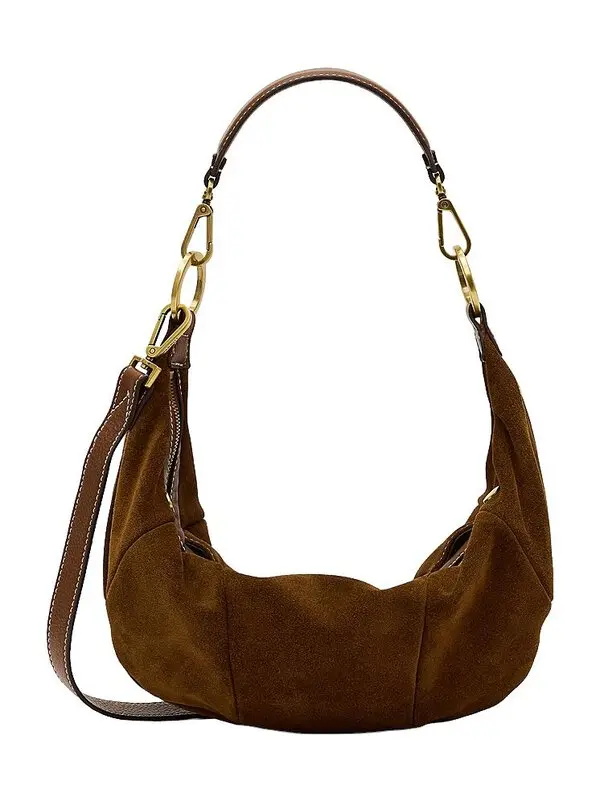 HAMMITT LOS ANGELES Erica Medium Leather Crossbody - Cinnamon Suede