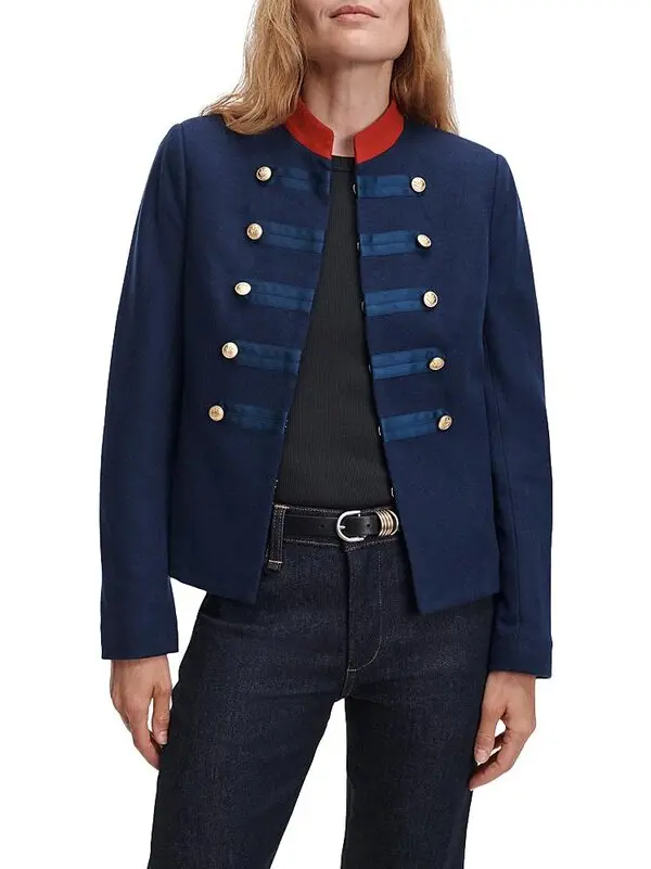 Rag & Bone Mercer Regalia Wool Long Sleeve Blazer - Navy