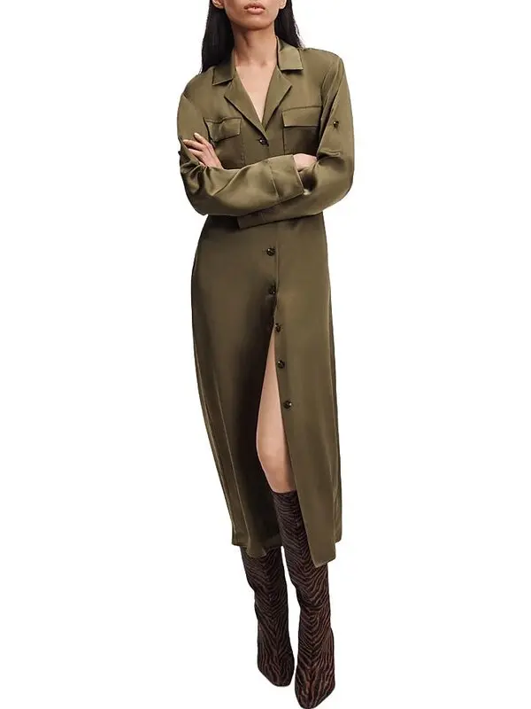 Rag & Bone Sonny Silk Shirt Dress - Army
