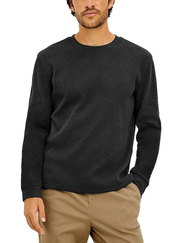 Rails Smith Relaxed Thermal Knit Cotton Blend Shirt - Onyx