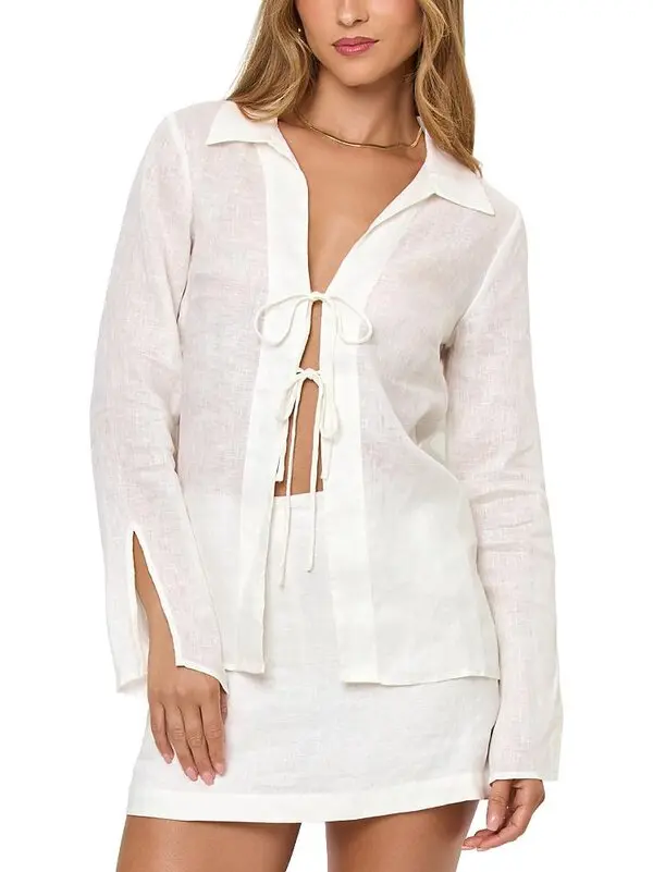 L*Space Venice Linen Shirt - White