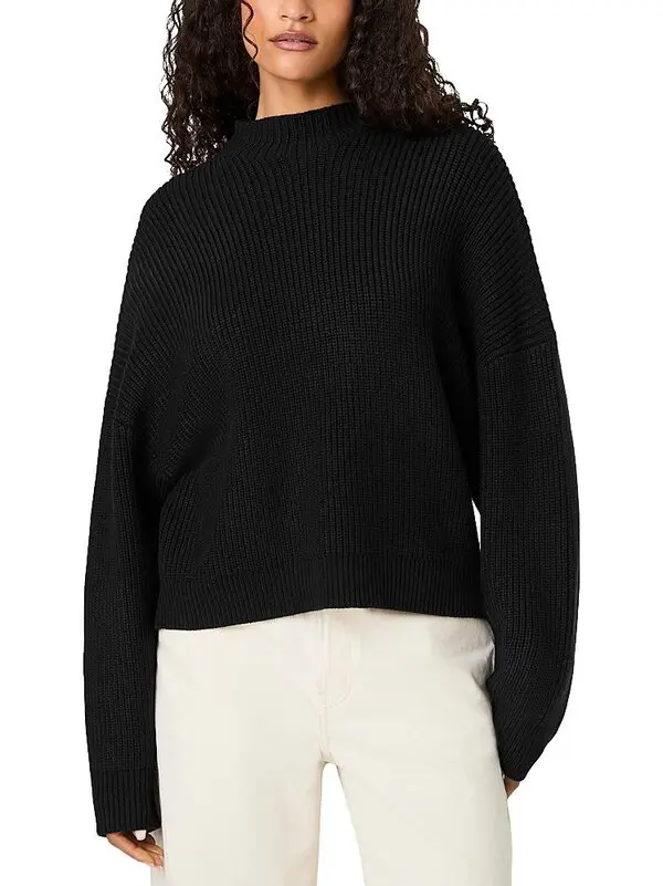 French Connection Baby Soft Mock Neck Sweater - Black