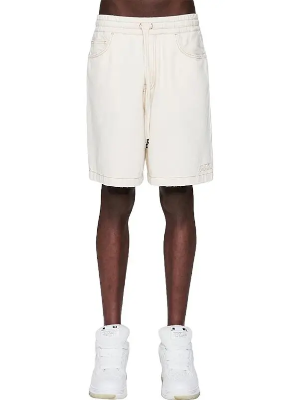 Amiri Drawstring Denim 8" Shorts - Ecru