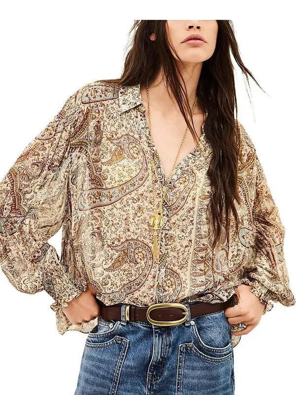 Ba&sh Printed Viscose Shirt - Blue