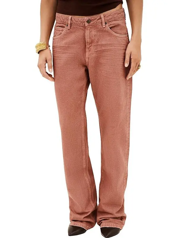 Ba&sh Cvana Low Rise Wide Leg Jeans - Pink