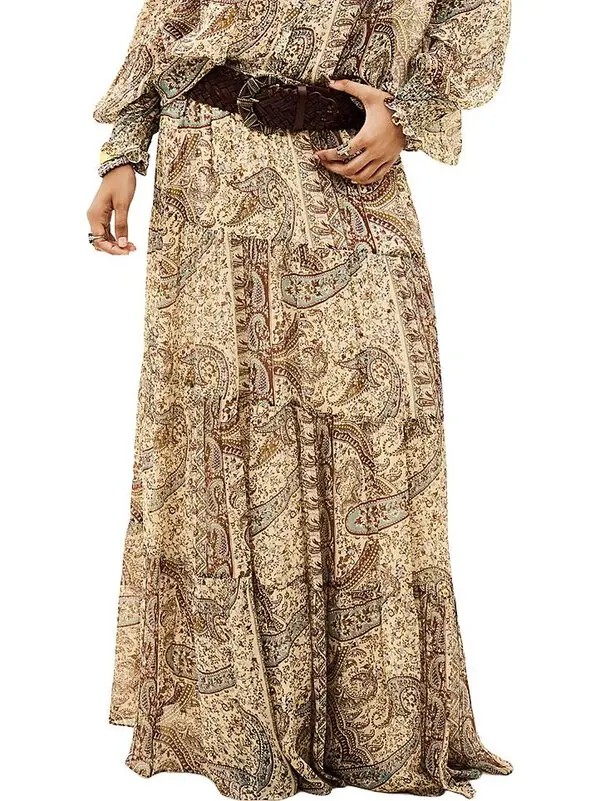 Ba&sh Cali Printed Maxi Skirt - Blue