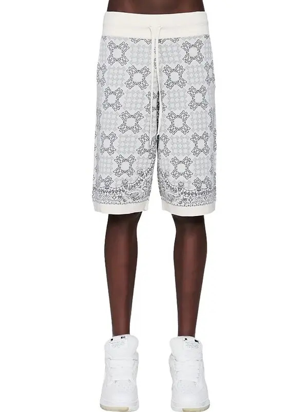 Amiri Check Pattern Knit Drawstring Shorts - Alabaster