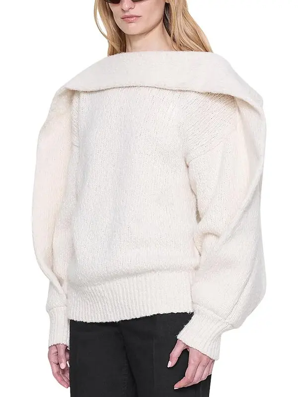 Ossou Umber Framed Sweater - Buff