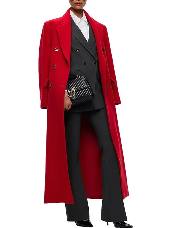 Pinko Covent Double Breasted Wool Blend Coat - R