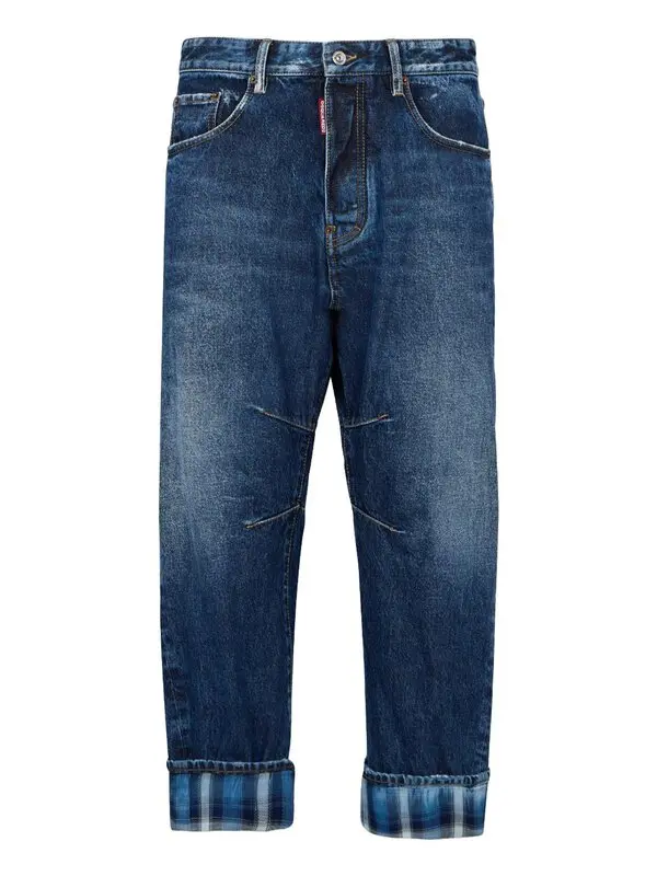 Dsquared2 Dark Wash Denim Jeans With Utility Pockets - Blue