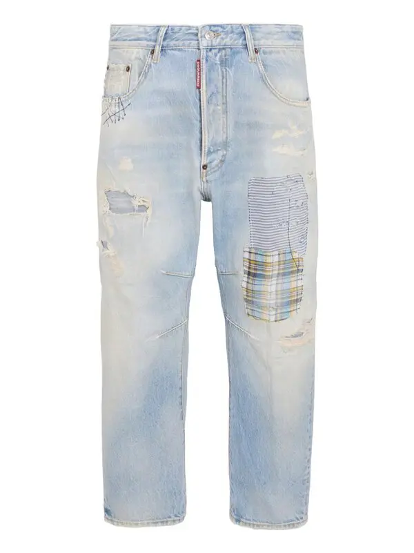 Dsquared2 Patched Loose Fit Jeans - Blue