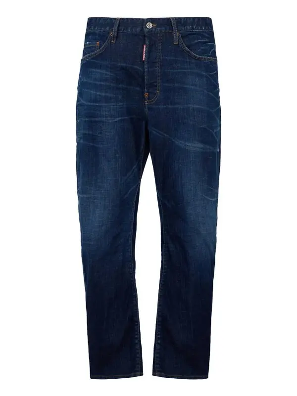 Dsquared2 Dark Wash Biker Jeans - Blue