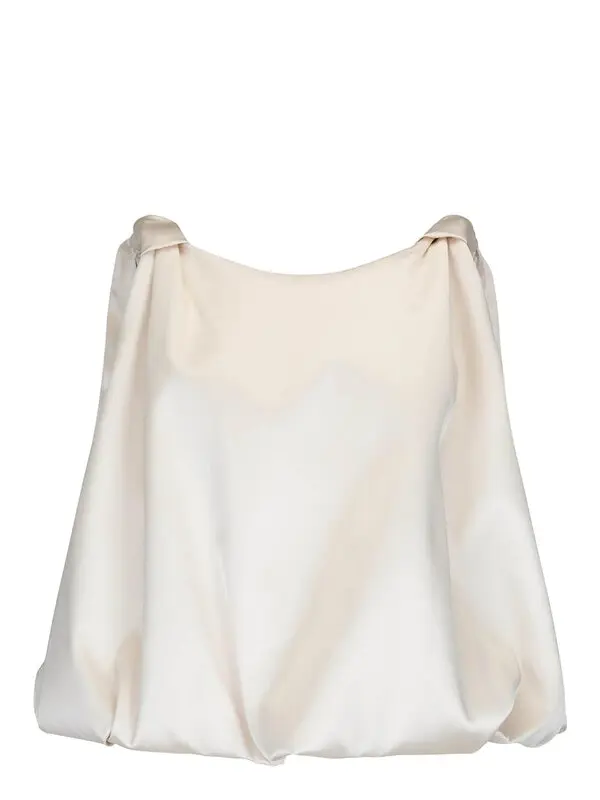 HARRIS TAPPER Exclusive Knot Satin Top - Ivory