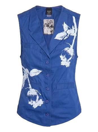 Pinko Tailored Cotton Vest With Floral Print - Blue