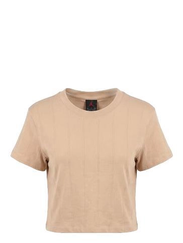 JORDAN Cropped Crewneck T-shirt - Beige