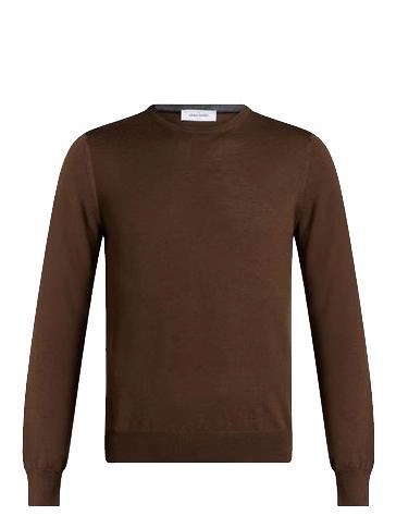 GRAN SASSO Virgin Wool Crewneck Sweater - Brown