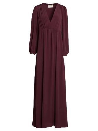 Momoni Maxi Dress Burgundy Acetate And Silk - Red