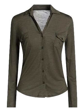 Majestic Filatures Dark Lyocell And Virgin Wool Shirt - Green