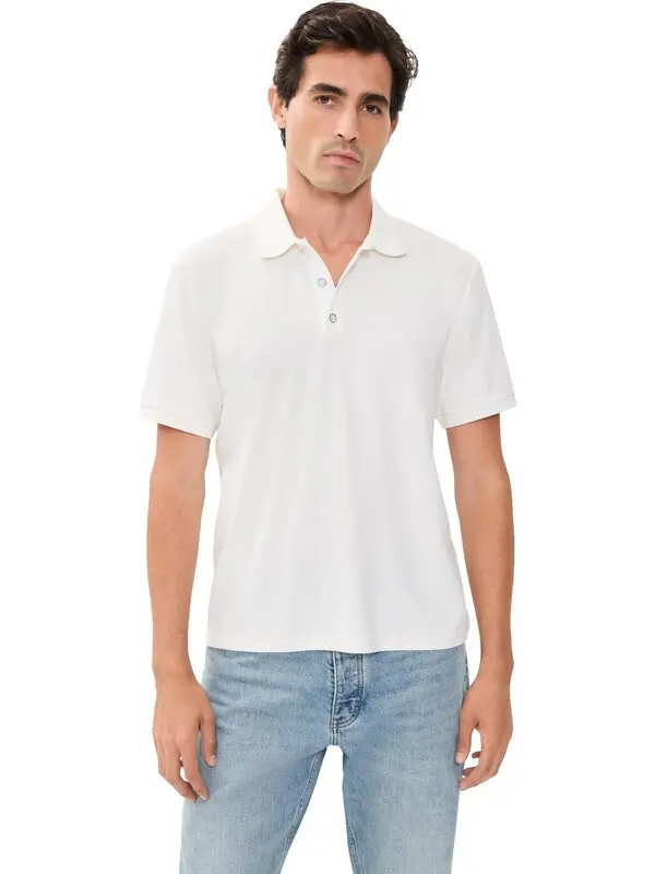 Rag & Bone Slim Polo - Chalk