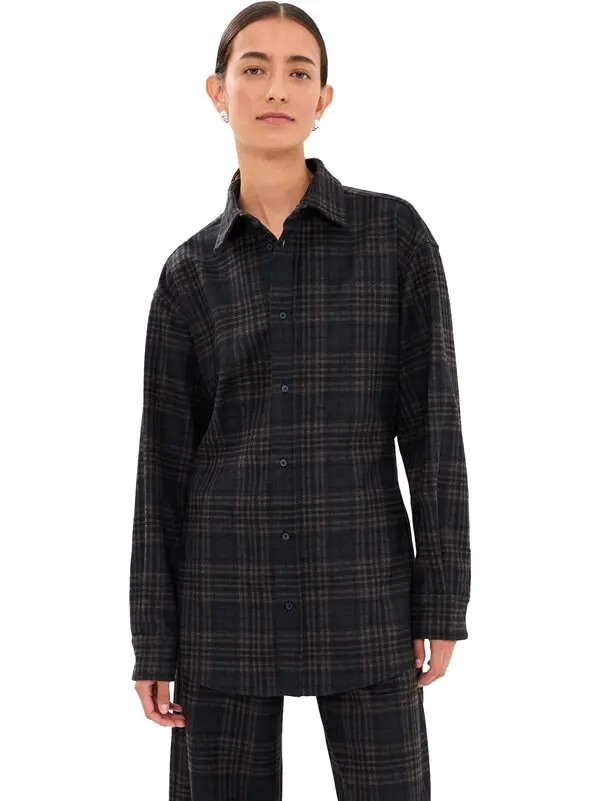 DARKPARK Tartan Tailored Button-down Shirt - Blue/grey/red