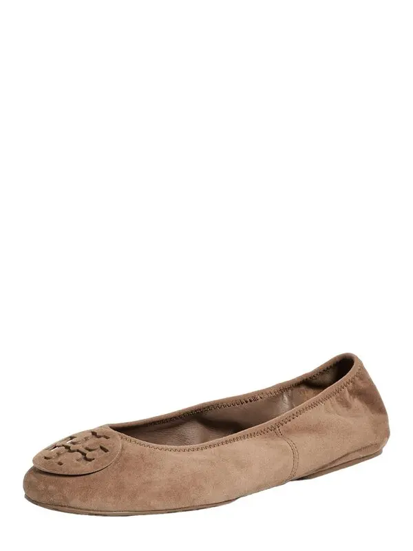 Tory Burch Reva Suede Ballet Flats - River Rock