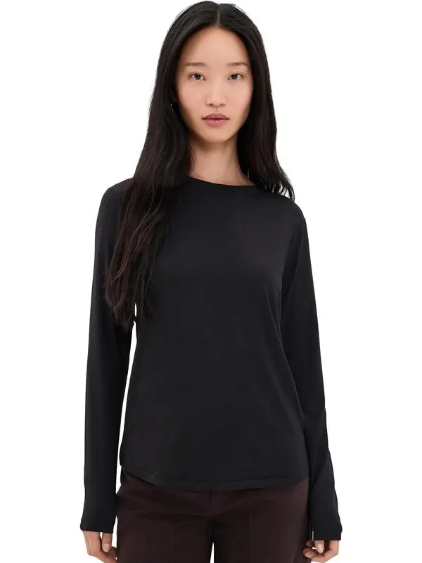 Velvet By Graham & Spencer Barbara Long Sleeve Tee - Black