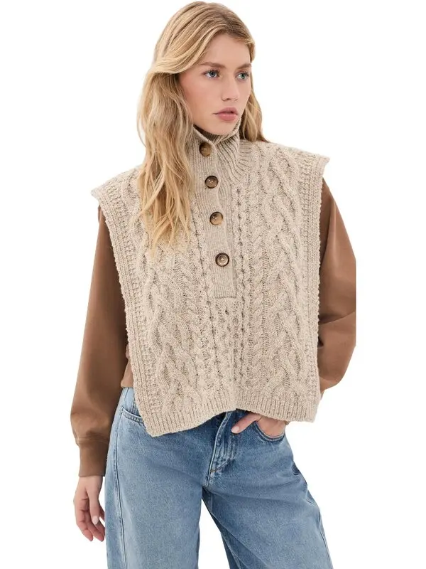 Isabel Marant Étoile Kara Cable Knit Scarf - Beige