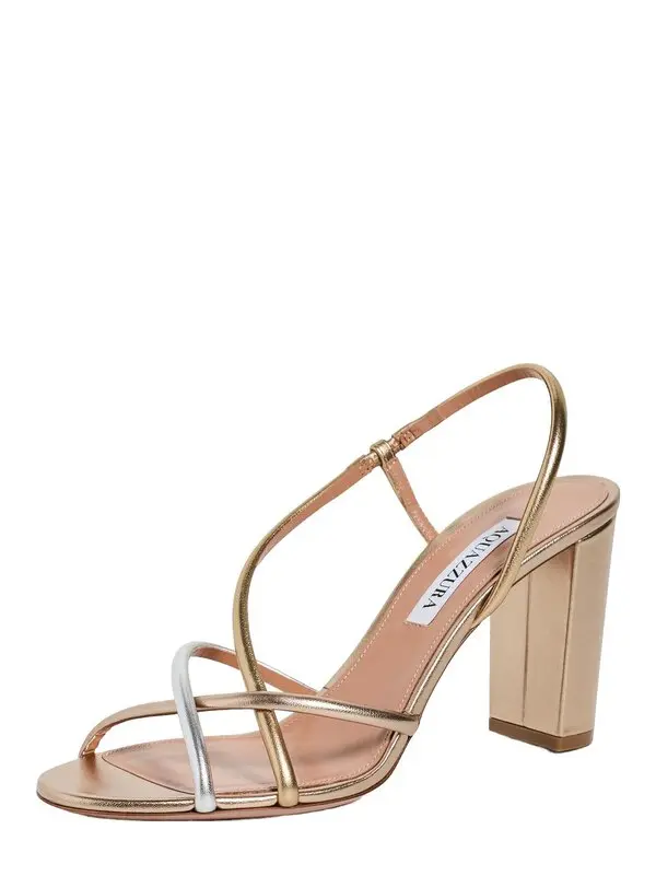 AQUAZZURA Horizon 85mm Metallic Slingback Sandals - Multimetal