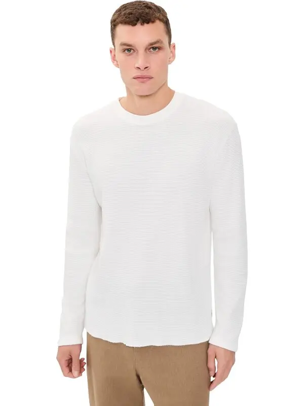 RHYTHM Classic Waffle Knit Long Sleeve - White