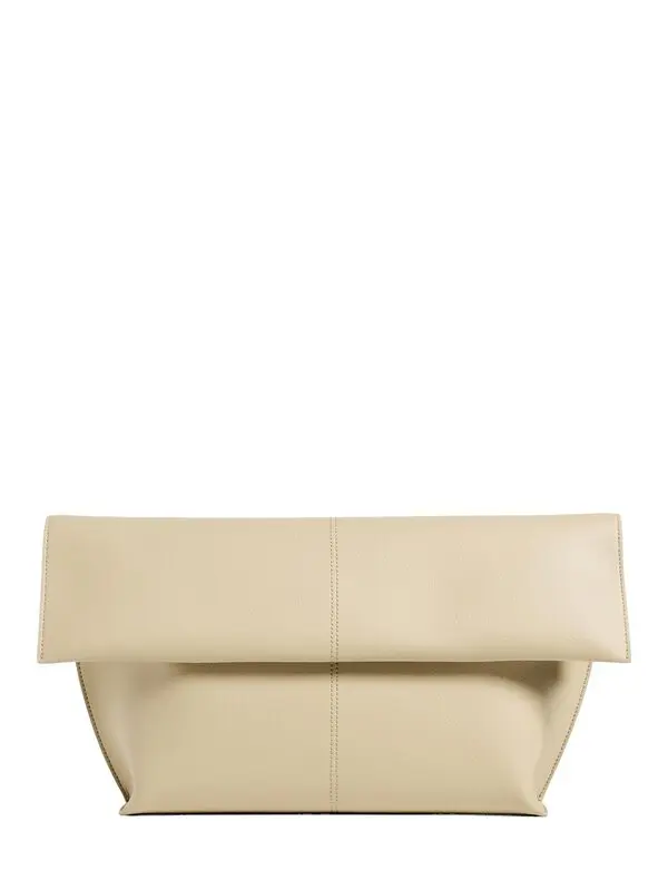 FREJA NEW YORK Seamed Fold-over Clutch - Sand